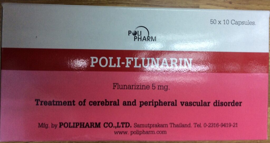 Flunarizine 5 mg Poli-Flunarin - Thai Pharmacy